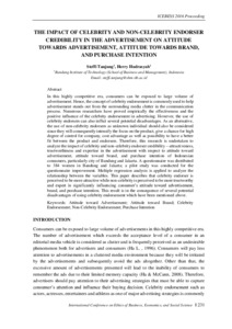THE IMPACT OF CELEBRITY AND NON-CELEBRITY ENDORSER CREDIBILITY IN THE ADVERTISEMENT ON ATTITUDE ...